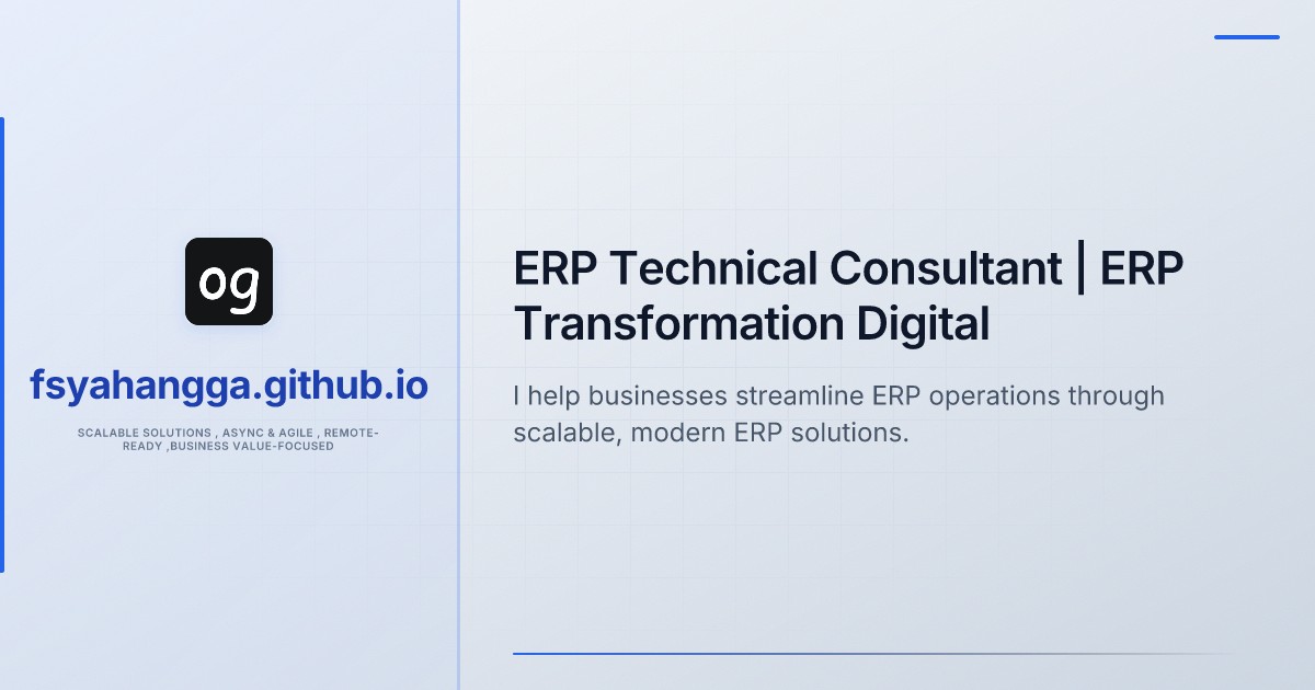 Angga Firmansyah | ERP Technical Consultant